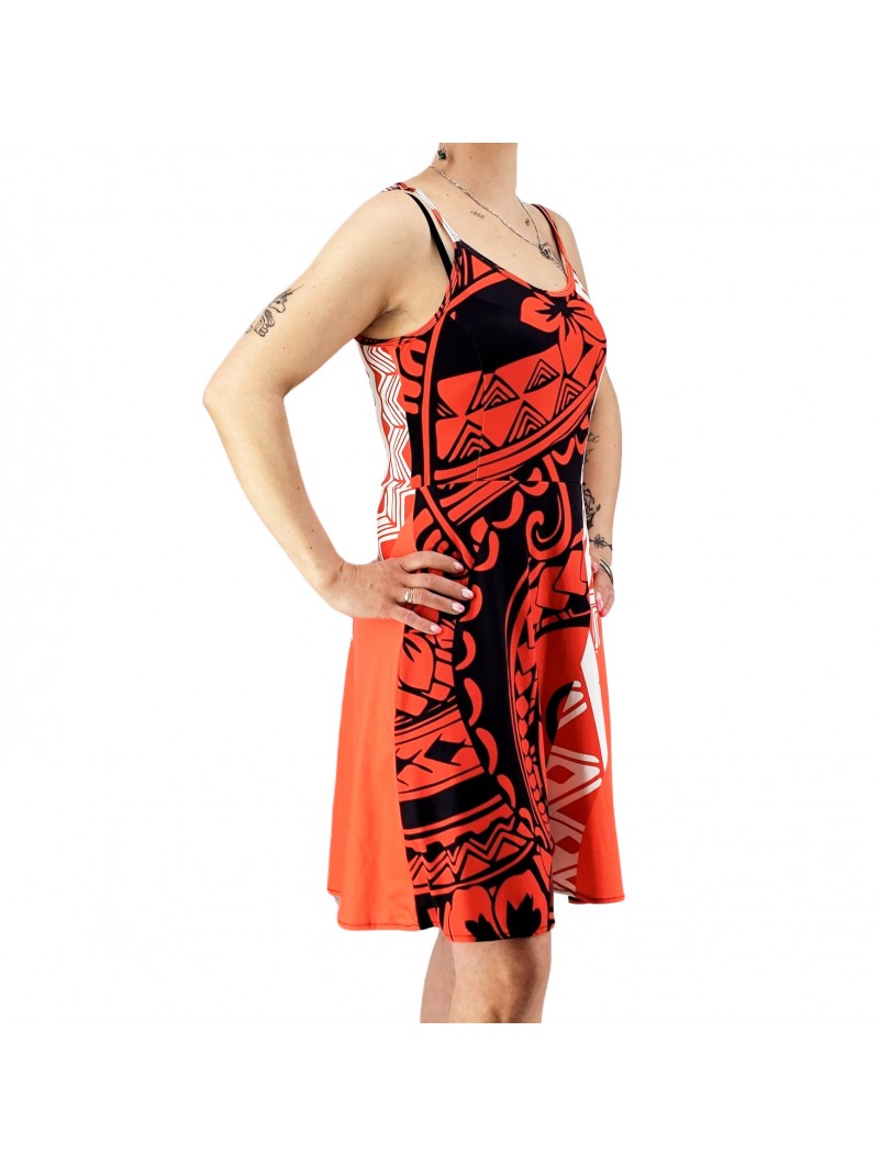 Robe d'été rouge et noir tattoo